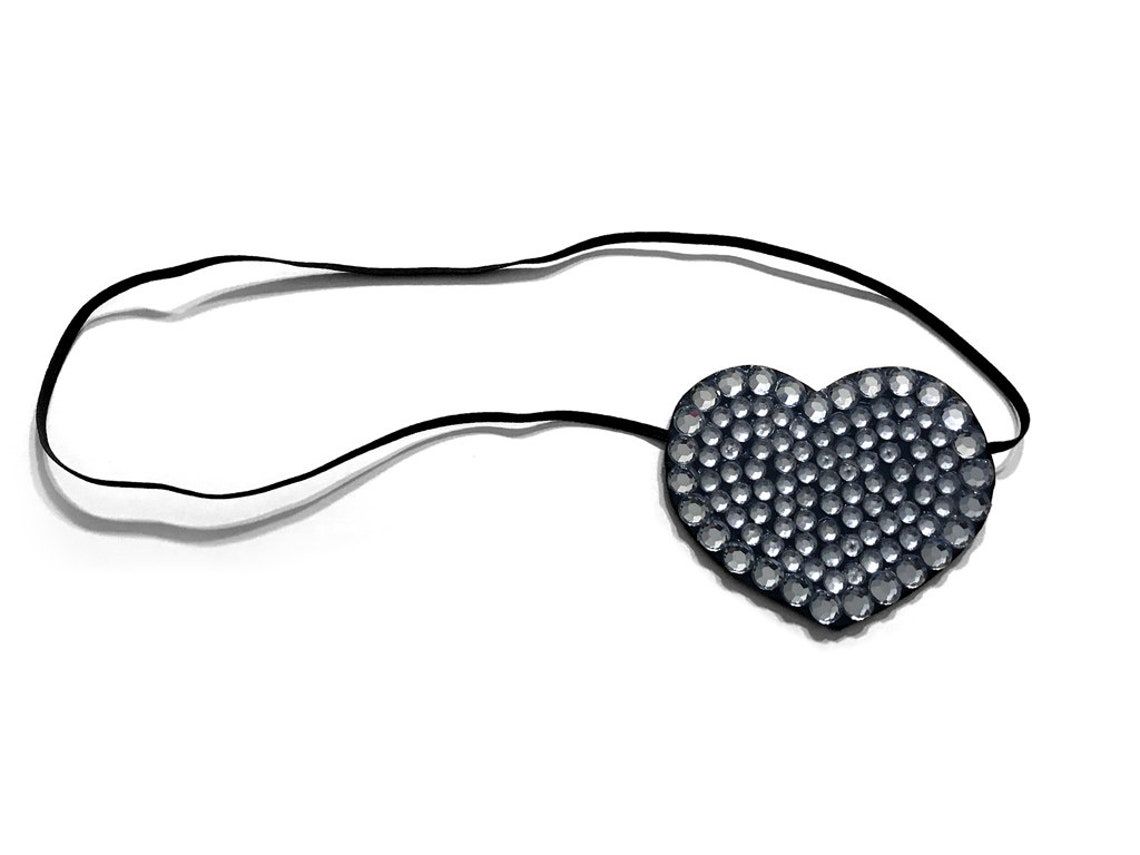 Heart Shaped Clear Silver Diamond Swarovski Crystal Rhinestone Eye ...