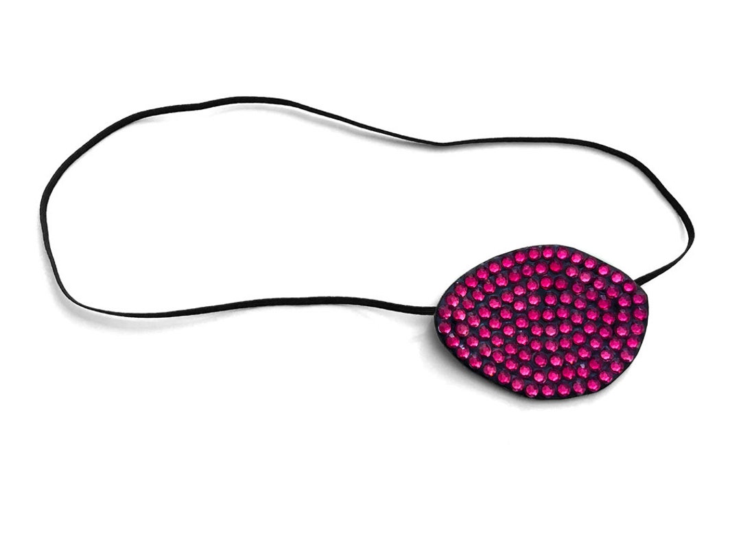 Hot Bright Neon Pink Rhinestone Crystal Bling Eye Patch - Etsy