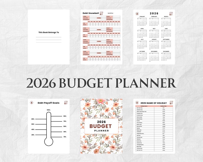 2026 Budget Planner Printable | Monthly Budget Sheets | Finance Tracker ...
