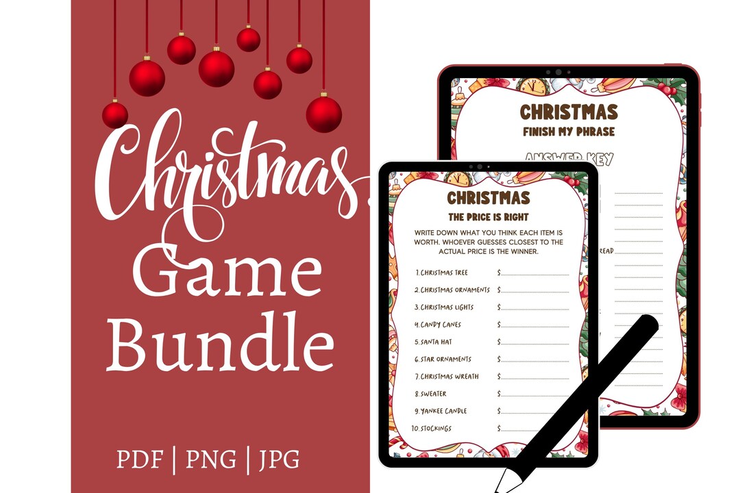 Christmas Game Bundle | Holiday Party Games Pack | Printable Christmas ...
