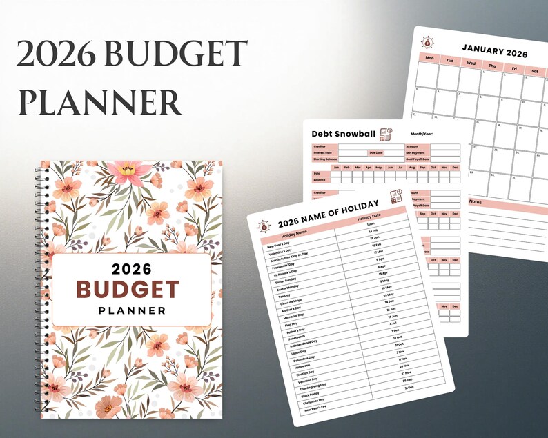 2026 Budget Planner Printable | Monthly Budget Sheets | Finance Tracker ...