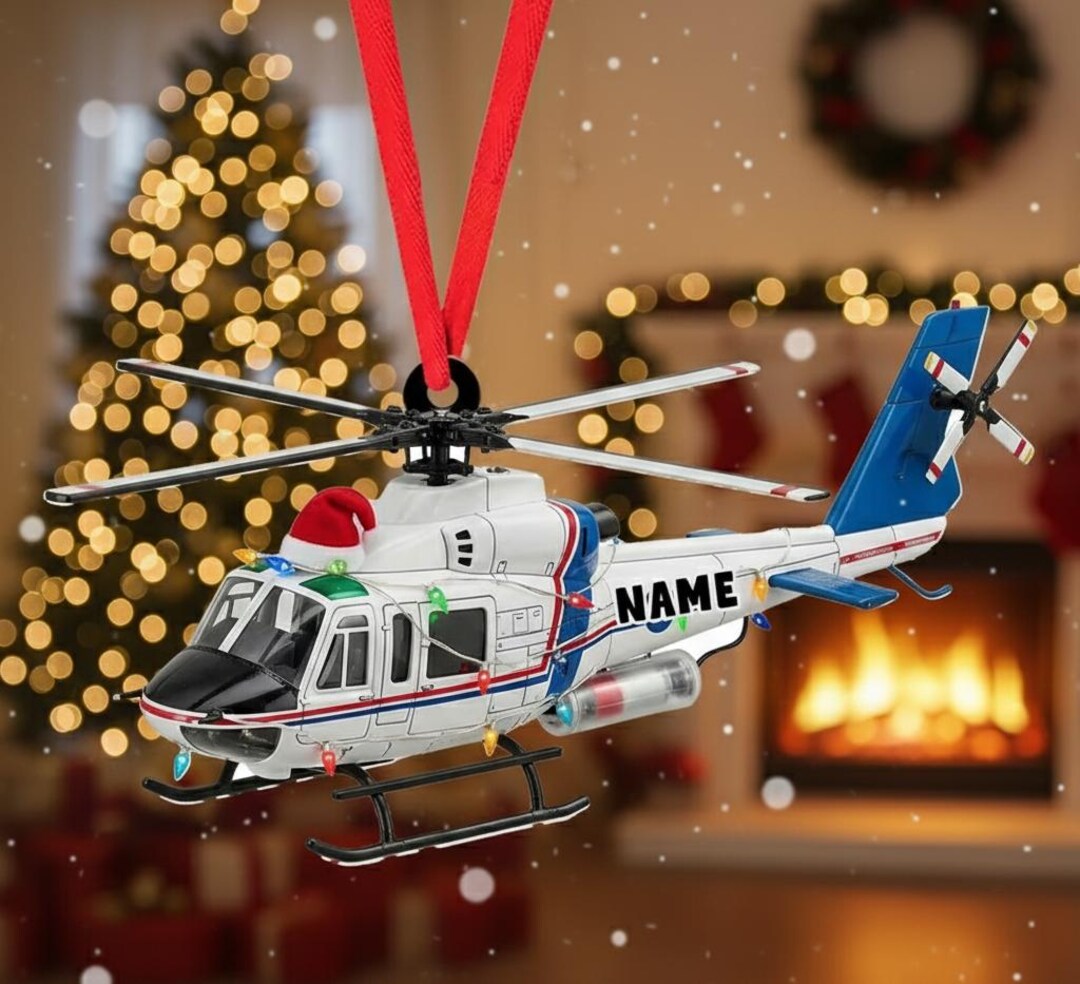 Personalized Helicopter Ornament, Christmas Gift, Pilot Captain Gift ...
