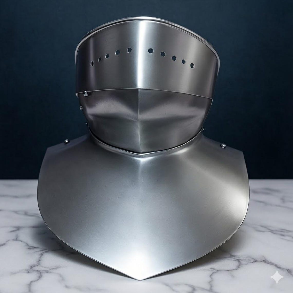 Medieval Steel Gorget – Handmade Knight Neck Armor for Cosplay & LARP ...