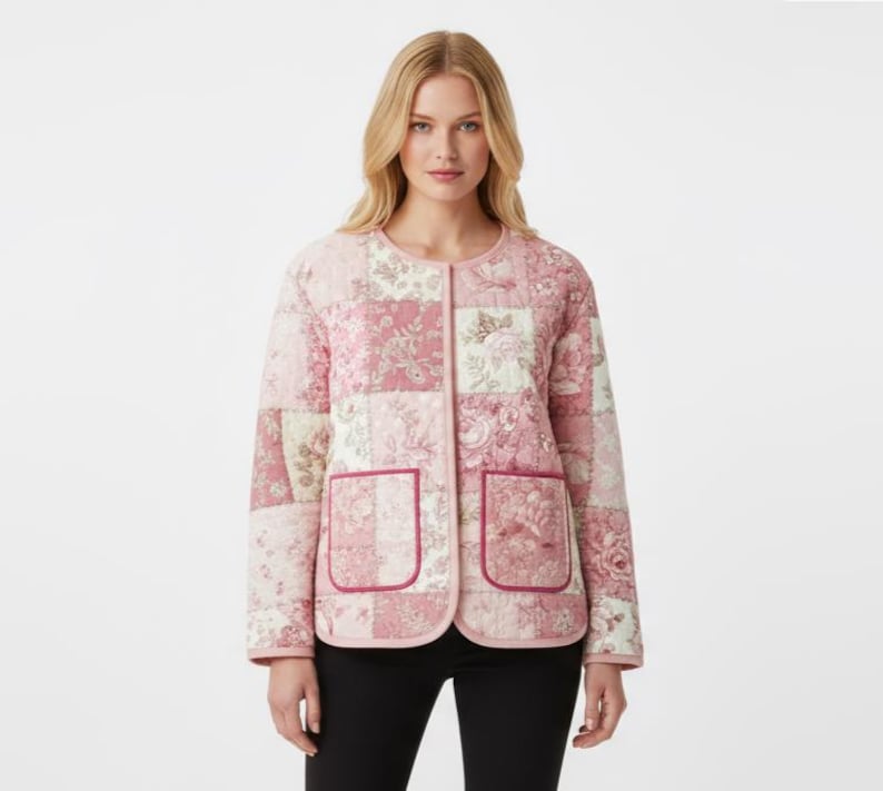 Patchwork Quilted Jacket PDF Sewing Pattern – Women’s Coat Pattern ...