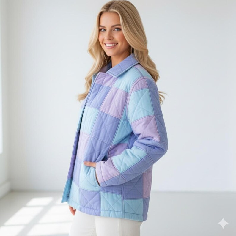 Quilted Patchwork Jacket PDF Sewing Pattern – Women’s Coat Pattern ...