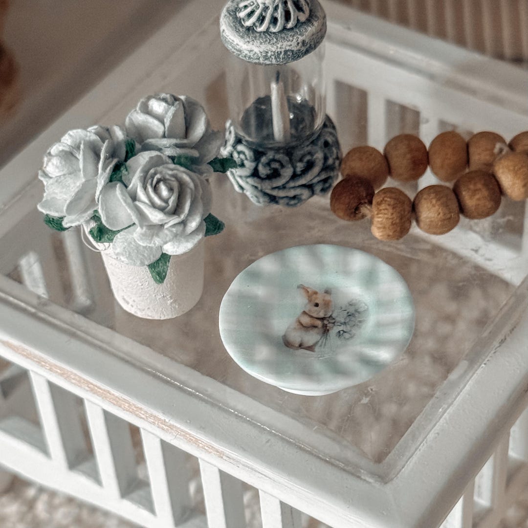 1:12 Miniature Spring Easter Theme Dollhouse Dishes Plates Platters ...