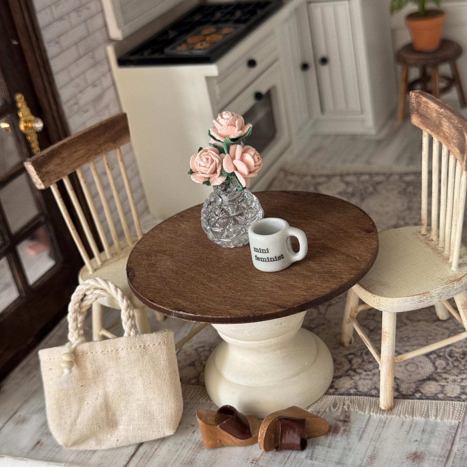 1:12 Dollhouse Kitchen / Dining Table Shabby Chic Farmhouse Decor - Etsy