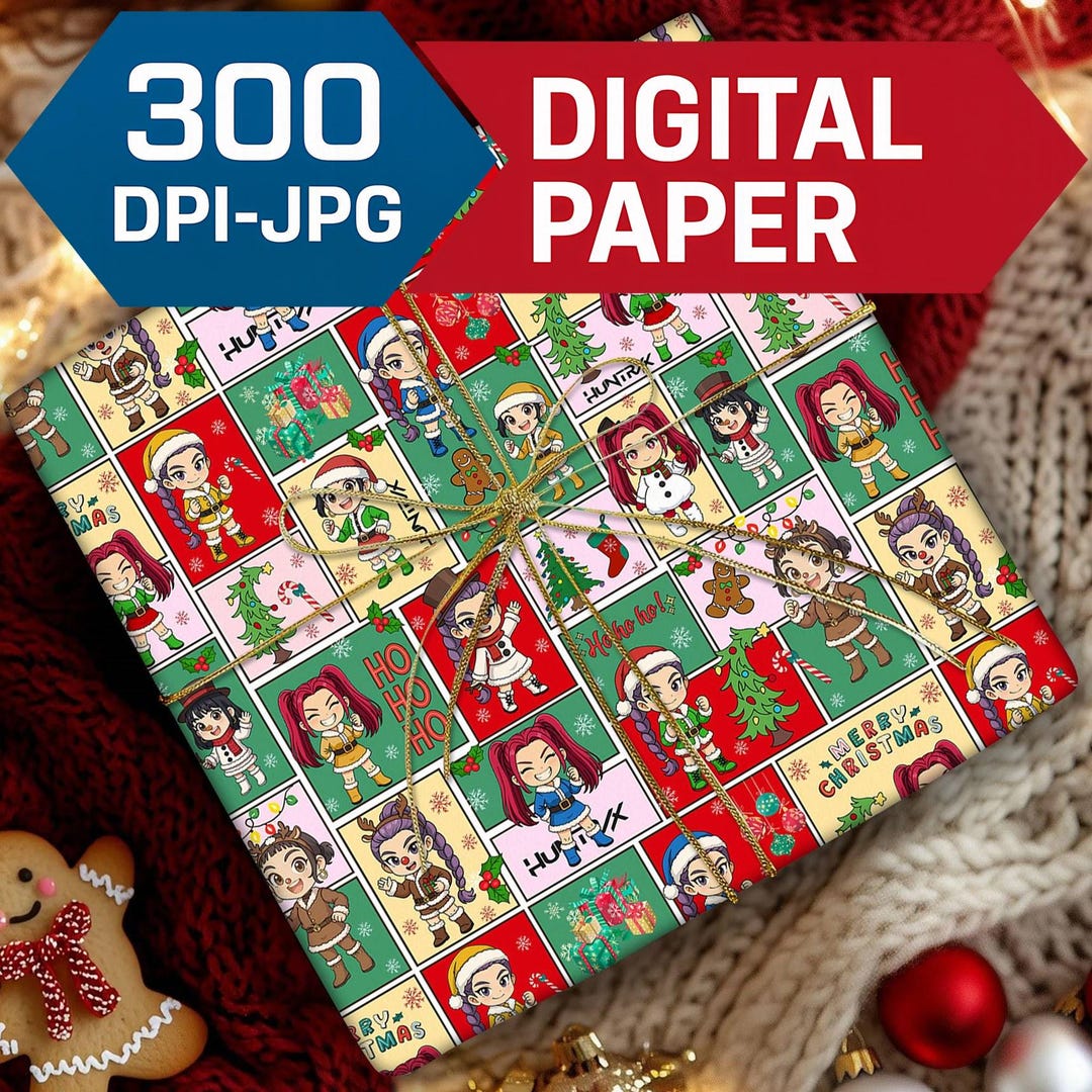 Kpop Demon Hunters Digital Paper Huntrix Wallpaper Movie Design Kpop ...
