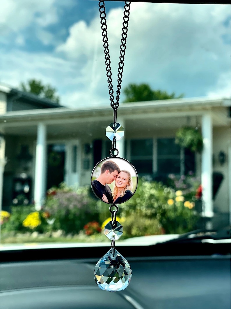 Custom Photo Stainless Suncatcher Rear View Mirror or - Etsy