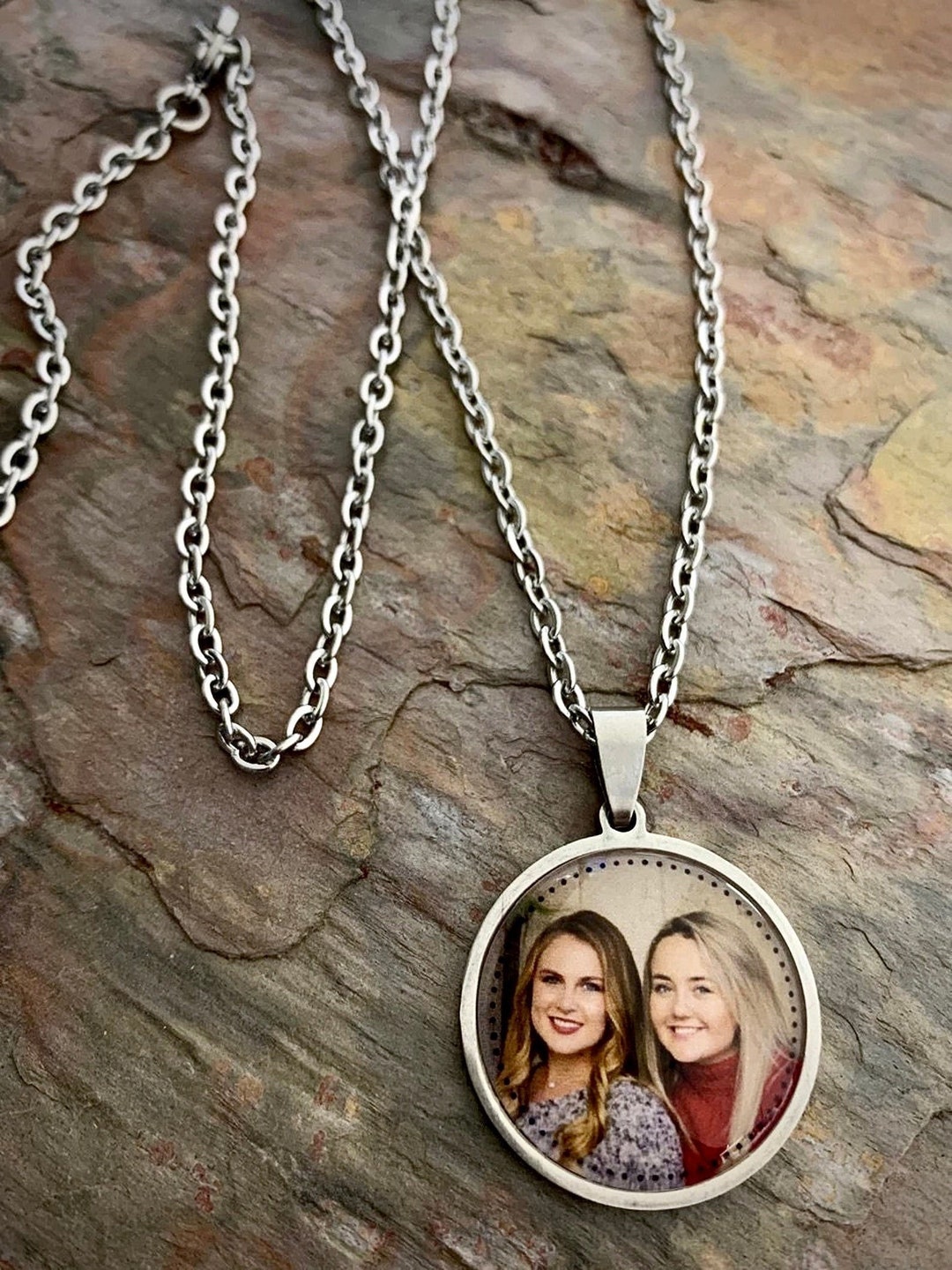 Collar de foto personalizado de acero inoxidable - Etsy España