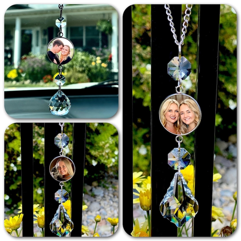 Custom Photo Stainless Suncatcher Rear View Mirror or - Etsy