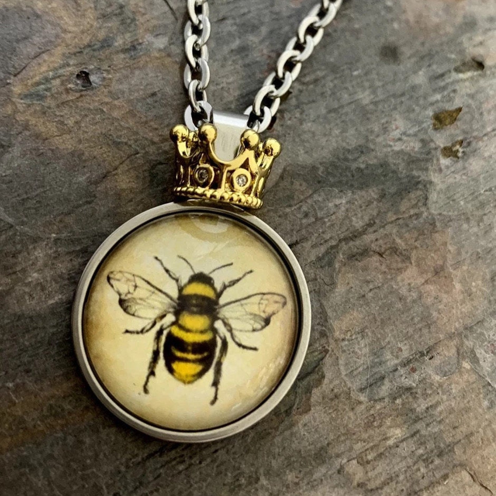 Queen Bee Stainless Charm Necklace OR Keychain (other Charm Options ...