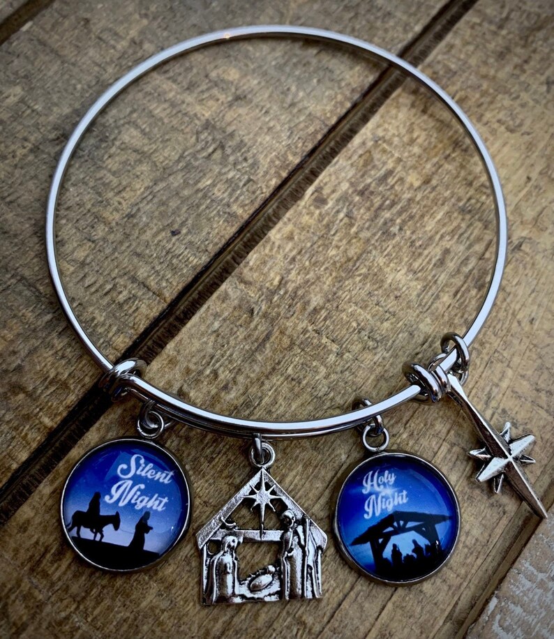 Nativity Christmas Stainless Steel Adjustable Bangle Bracelet - Etsy