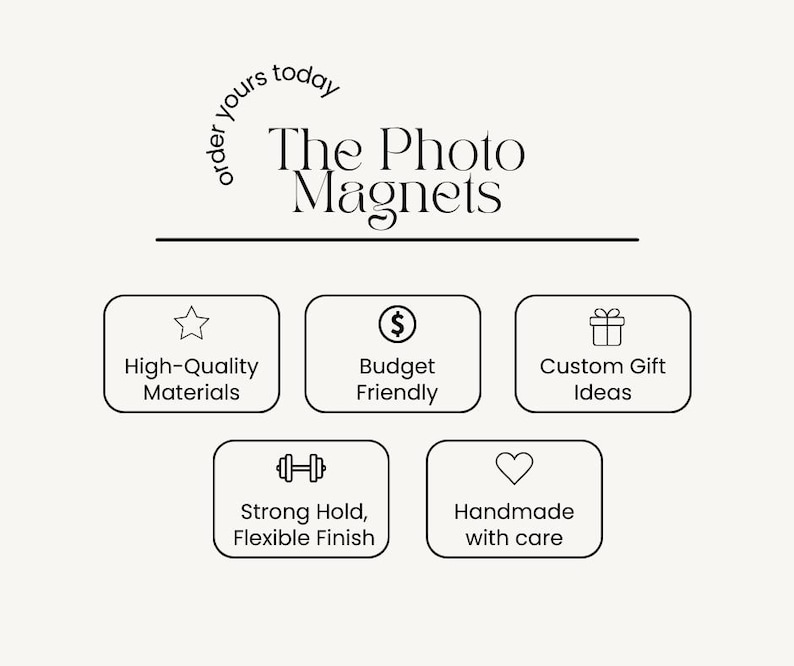 Set of 6 Custom Photo Magnets | 2.5 X 2.5 Small Square Flexible Fridge ...