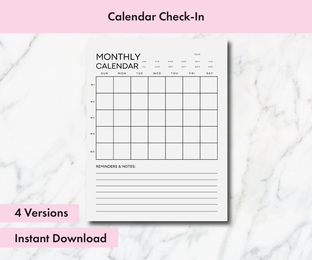 Monthly Calendar Organizer - Etsy