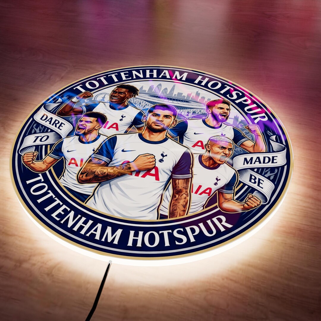 Tottenham Hotspur FC Players Poster, Soccer Badge Led, Wall Decor, Gift ...