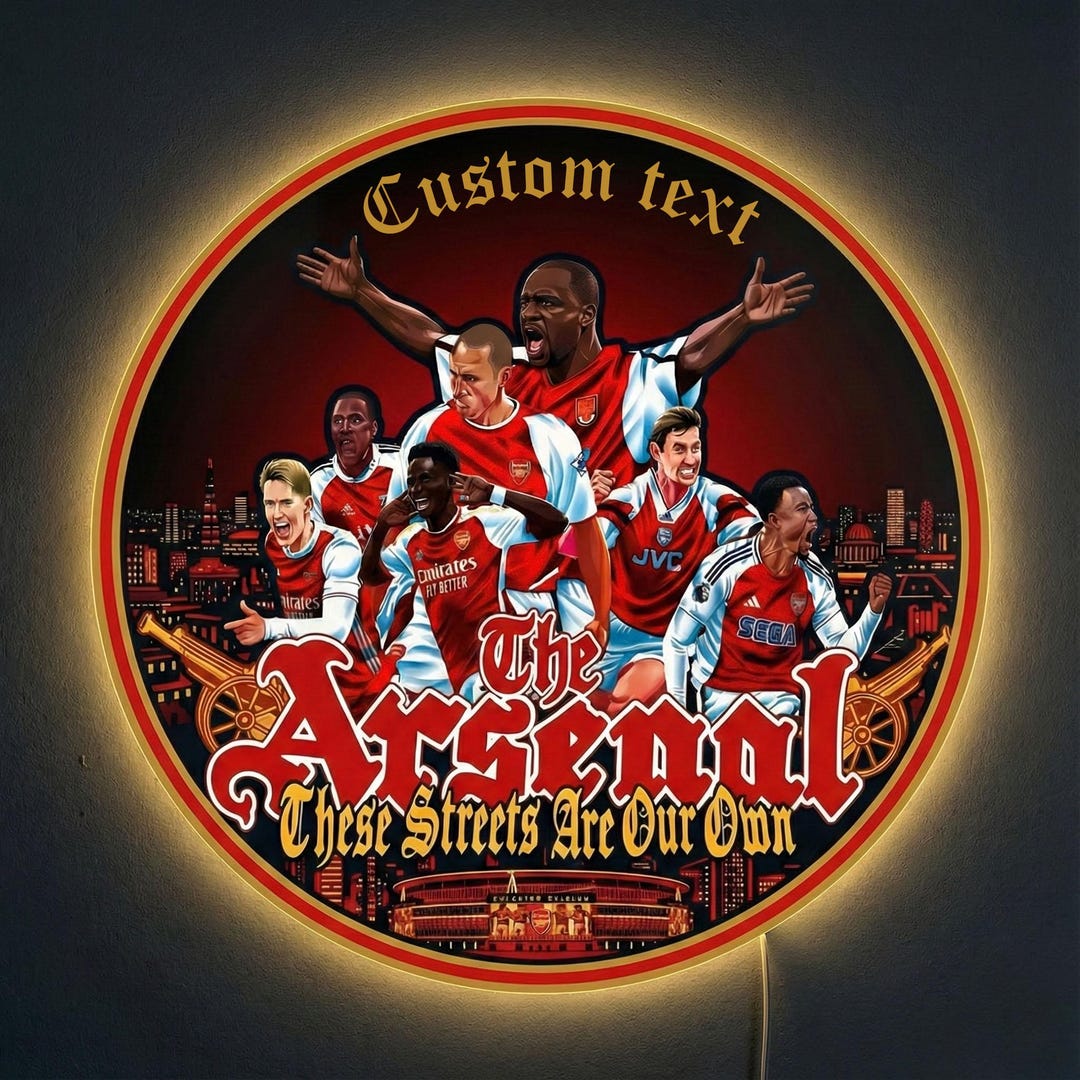 Arsenal FC Players Custom Led Sign, Personalized Acrylic Decor , Gift ...