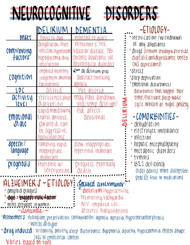 Personality Disorders, Neurocognitive, Schizophrenia Nursing Notes - Etsy