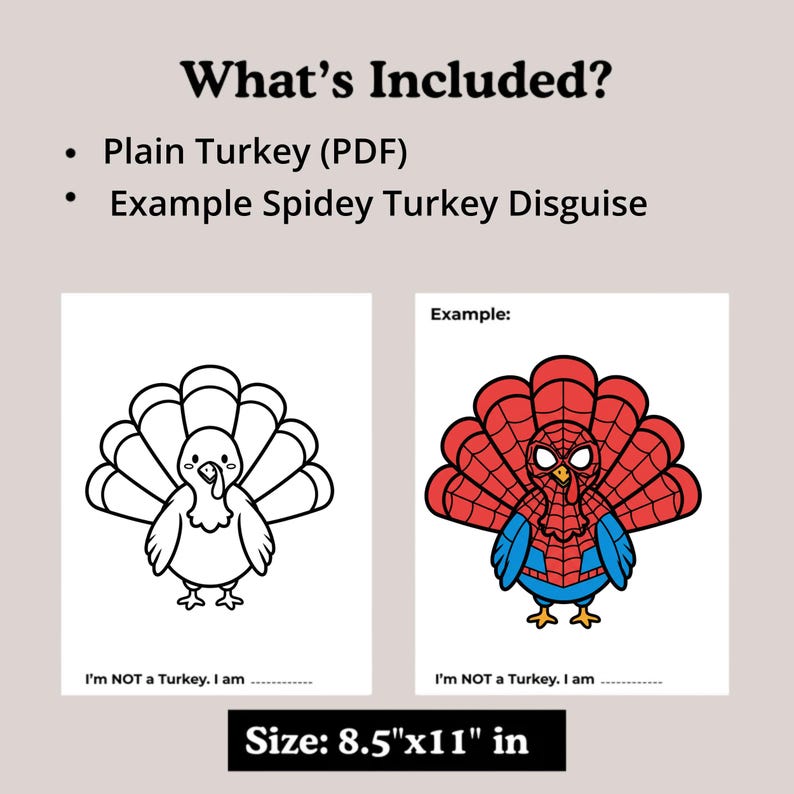Disguise a Turkey Spidey Printable | Superhero Turkey Costume Craft ...