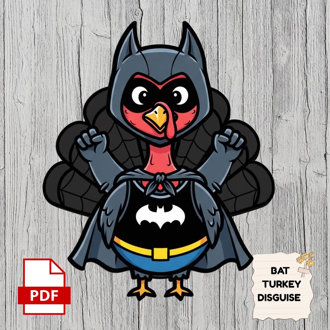 Disguise a Turkey Bathero Printable | Superhero Thanksgiving Craft ...