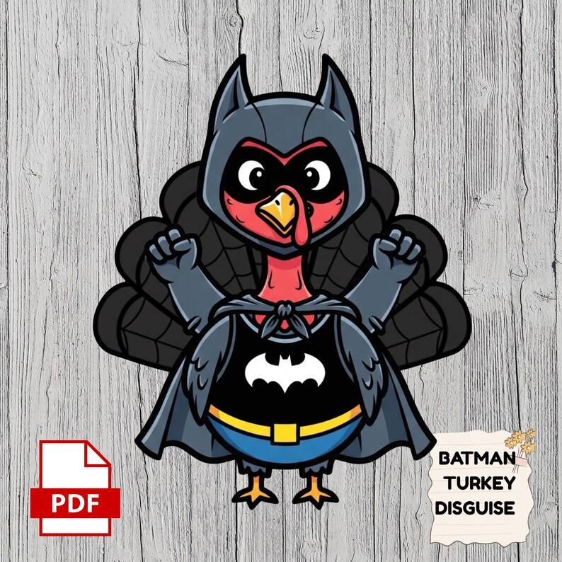 Disguise a Turkey Batman Printable | Superhero Thanksgiving Craft | Cut ...