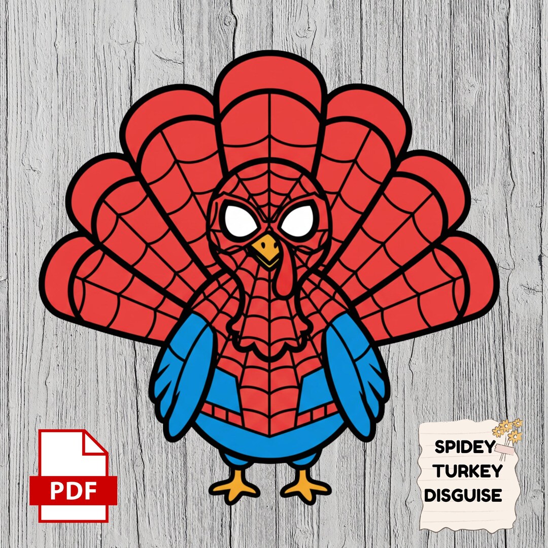 Disguise a Turkey Spidey Printable | Superhero Turkey Costume Craft ...