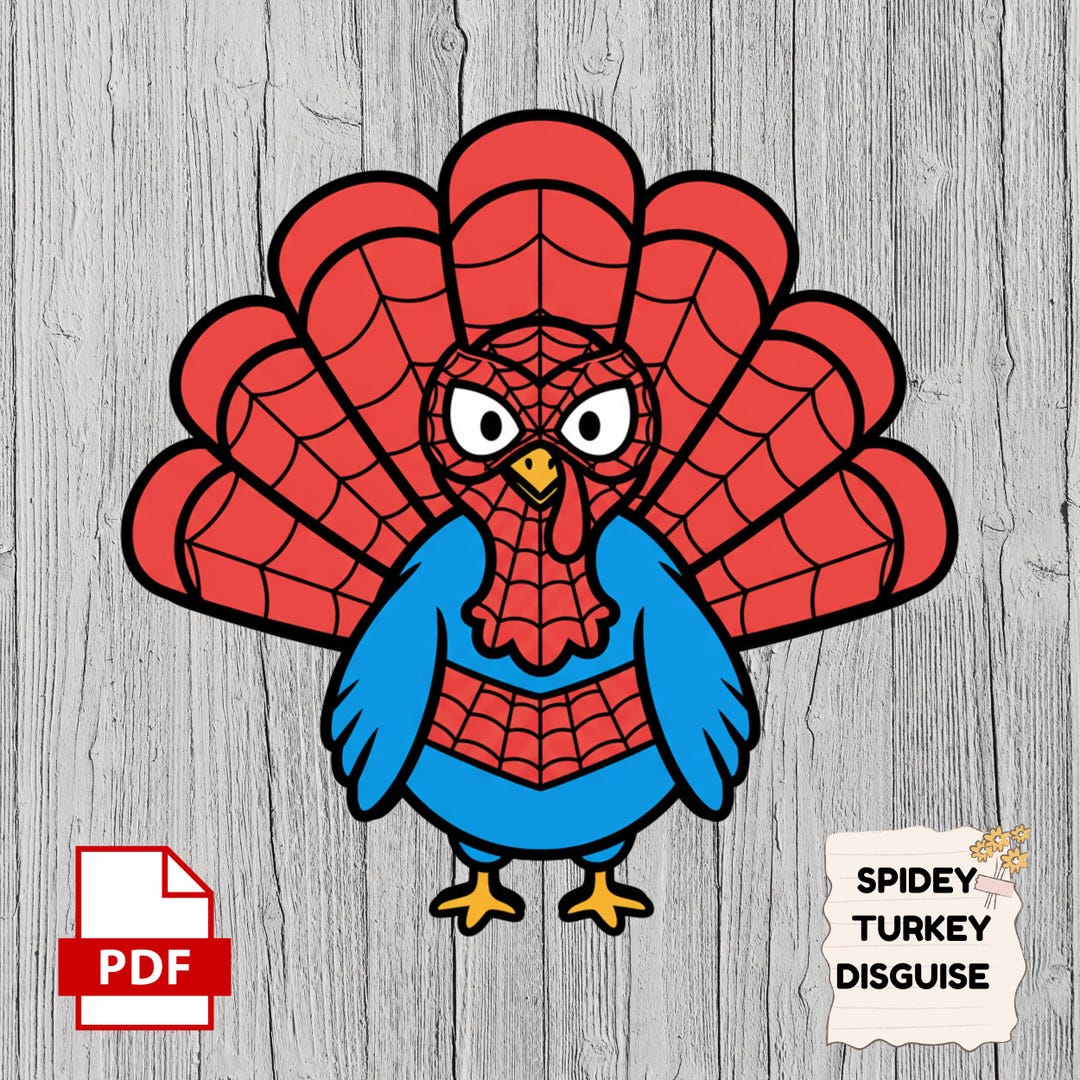 Buy Disguise a Turkey Spiderhero Printable | Superhero Turkey Costume ...
