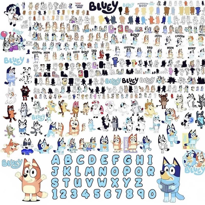 Bluey Silhouette Png - Etsy