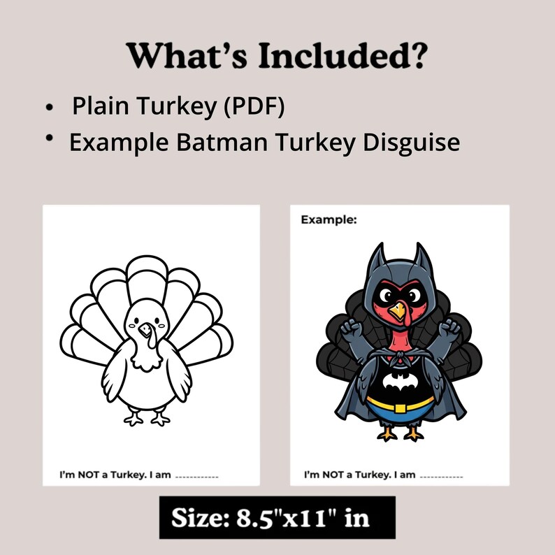 Disguise a Turkey Batman Printable | Superhero Thanksgiving Craft | Cut ...