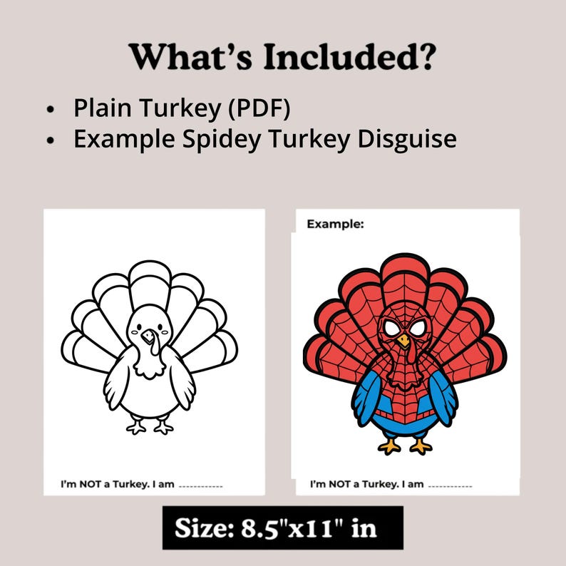 Disguise a Turkey Spiderman Printable | Superhero Turkey Costume Craft ...