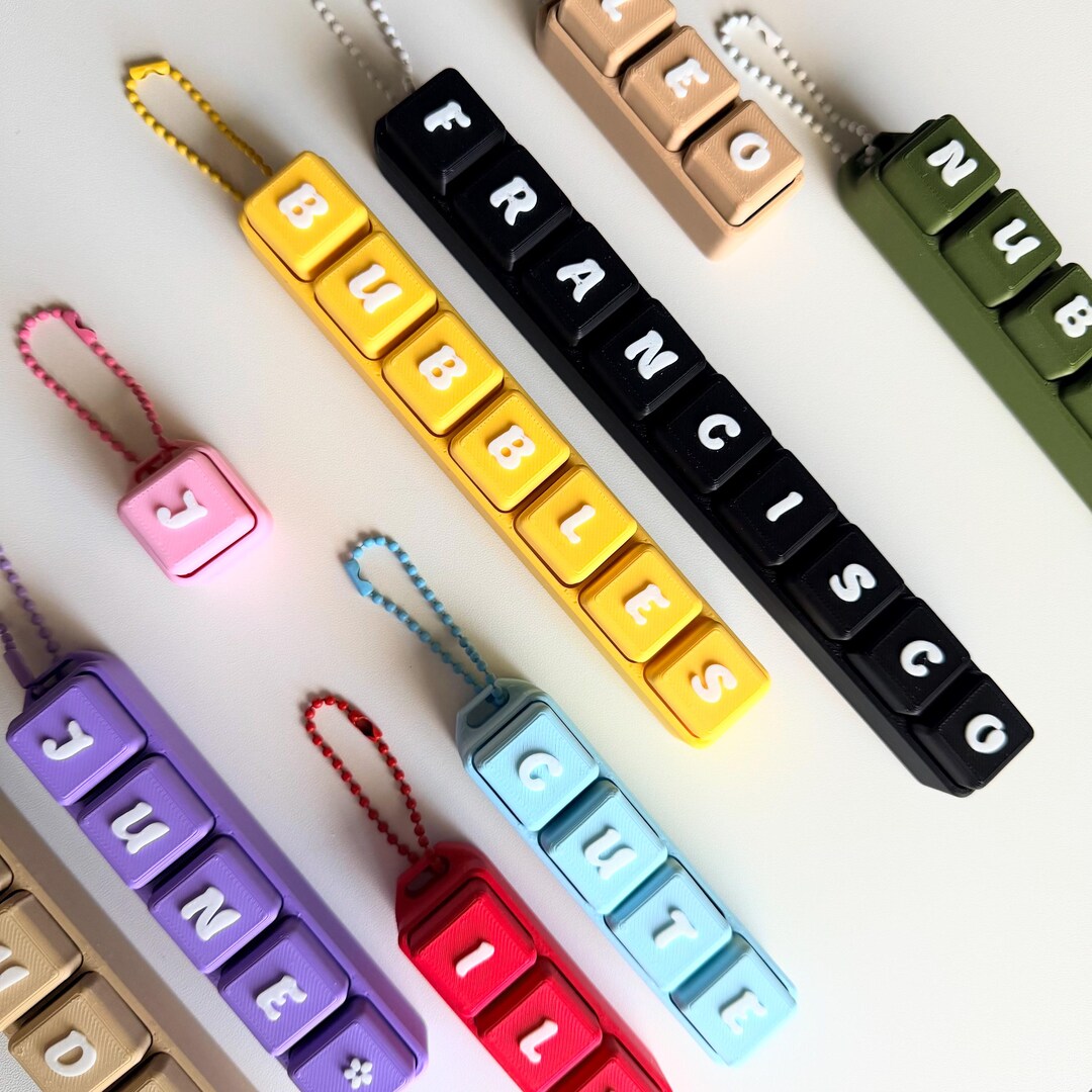 Personalized Keyboard Clicker | Custom Name Keychain | 3D Printed ...