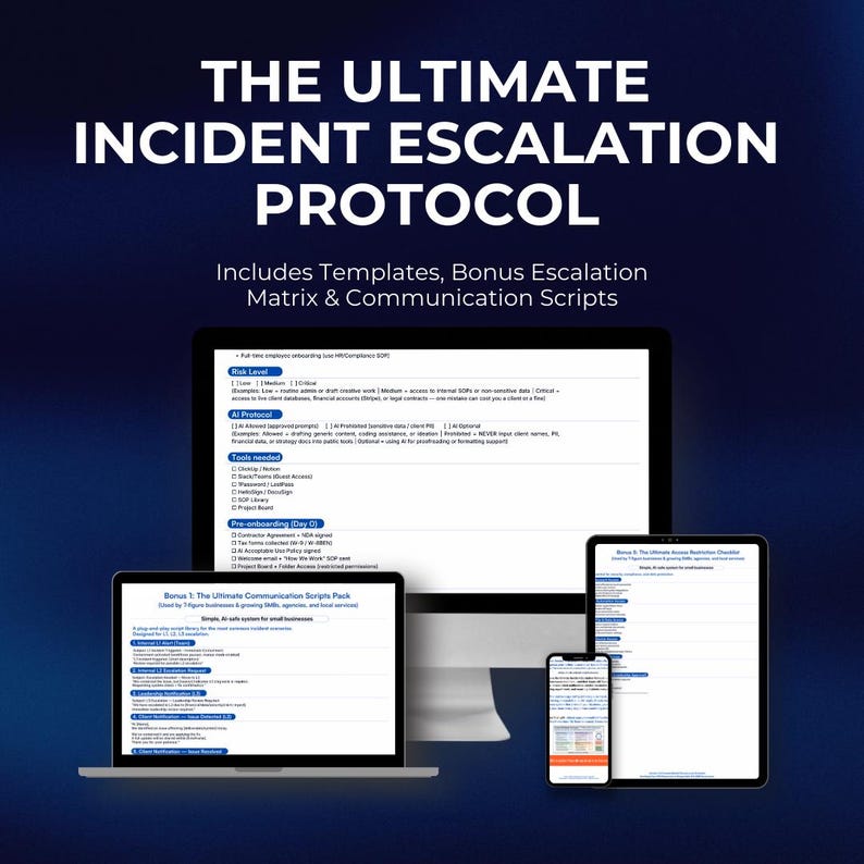 Incident Escalation Protocol – Ai-safe Crisis Response Template | Editable SOP, Incident Log ...
