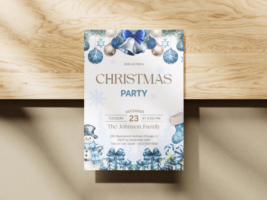 Editable Christmas Party Invitation Template (digital Download) - Etsy