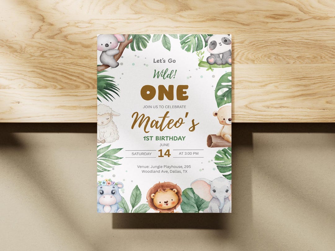 First Birthday Invitation, Birthday Party Invites, Editable Template ...