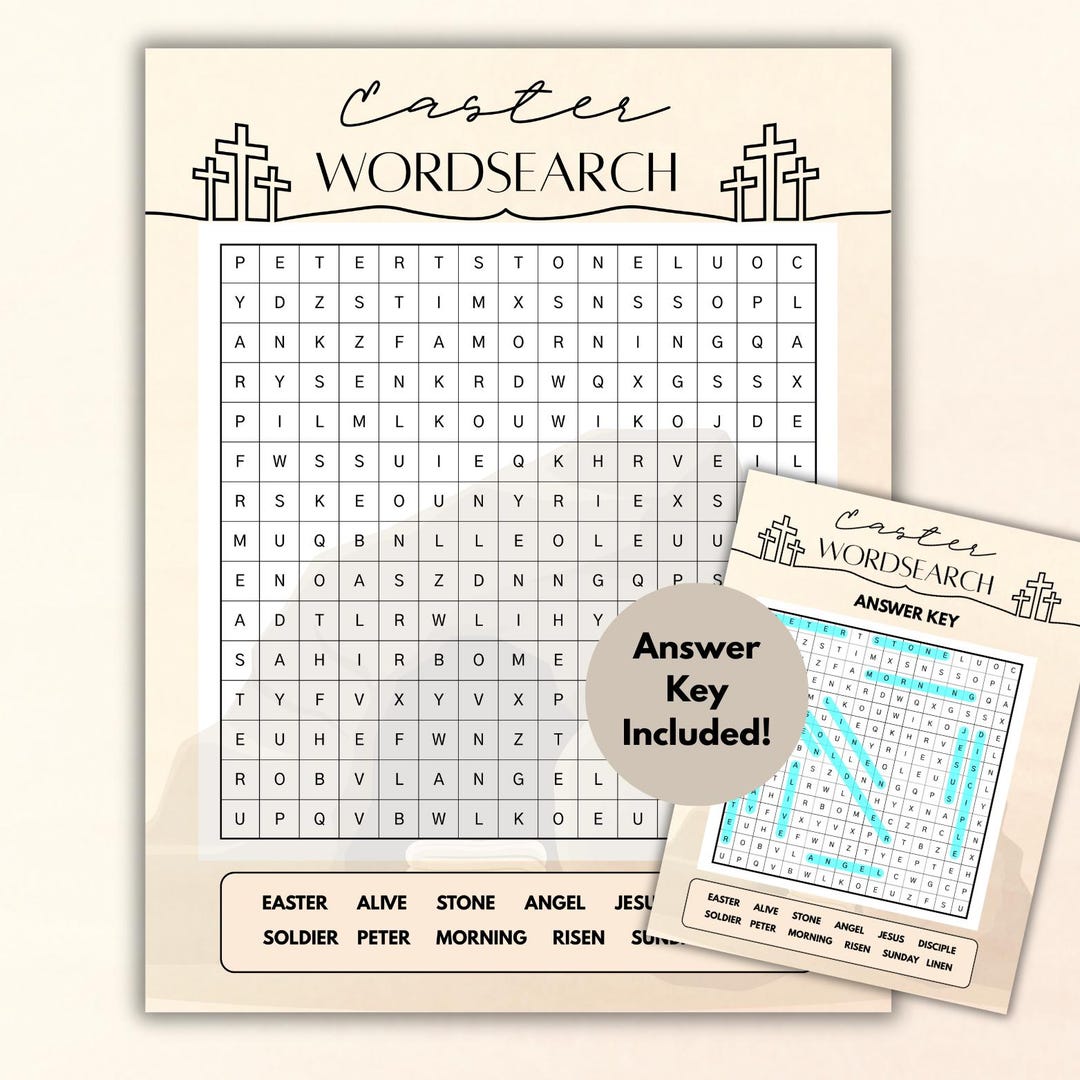 Christian Easter Word Search for Kids, Sunday School Easter Activity ...