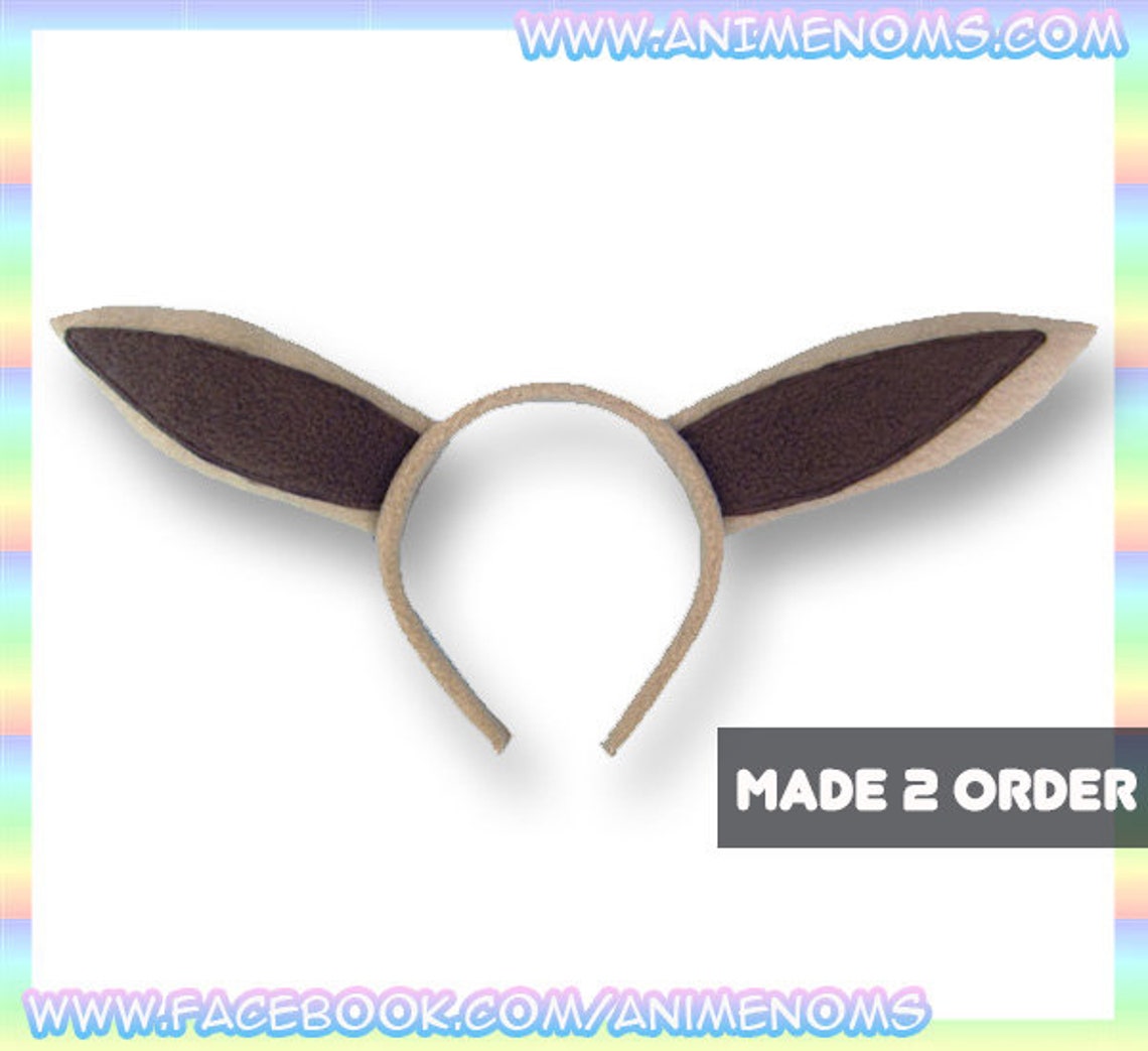 Eevee Ears Headband Cosplay Fleece Anime Geek Gift Pokemon - Etsy