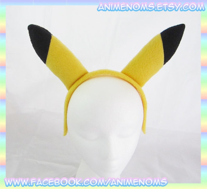 Pikachu Ears Headband Fleece Anime Geek Gift Pokemon Yellow - Etsy