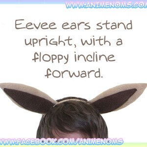 Eevee Ears Headband Cosplay Fleece Anime Geek Gift Pokemon Tan Brown ...