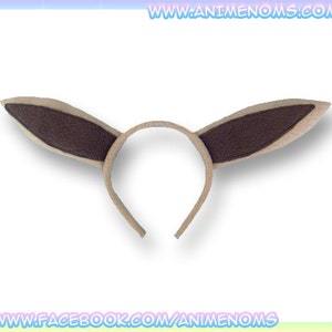 Eevee Ears Headband Cosplay Fleece Anime Geek Gift Pokemon Tan Brown ...