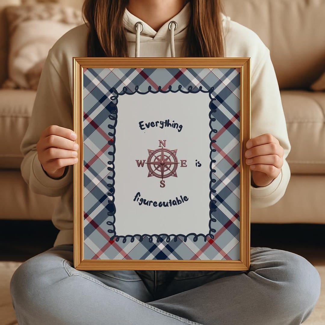 Nautical Compass Rose Printable - Preppy Farmhouse Art, Cozy ...