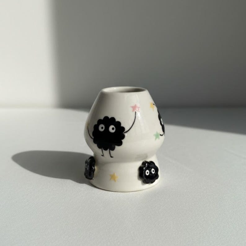 Handmade Soot Sprite Ceramic Matcha Set - Personalized Spouted Chawan ...