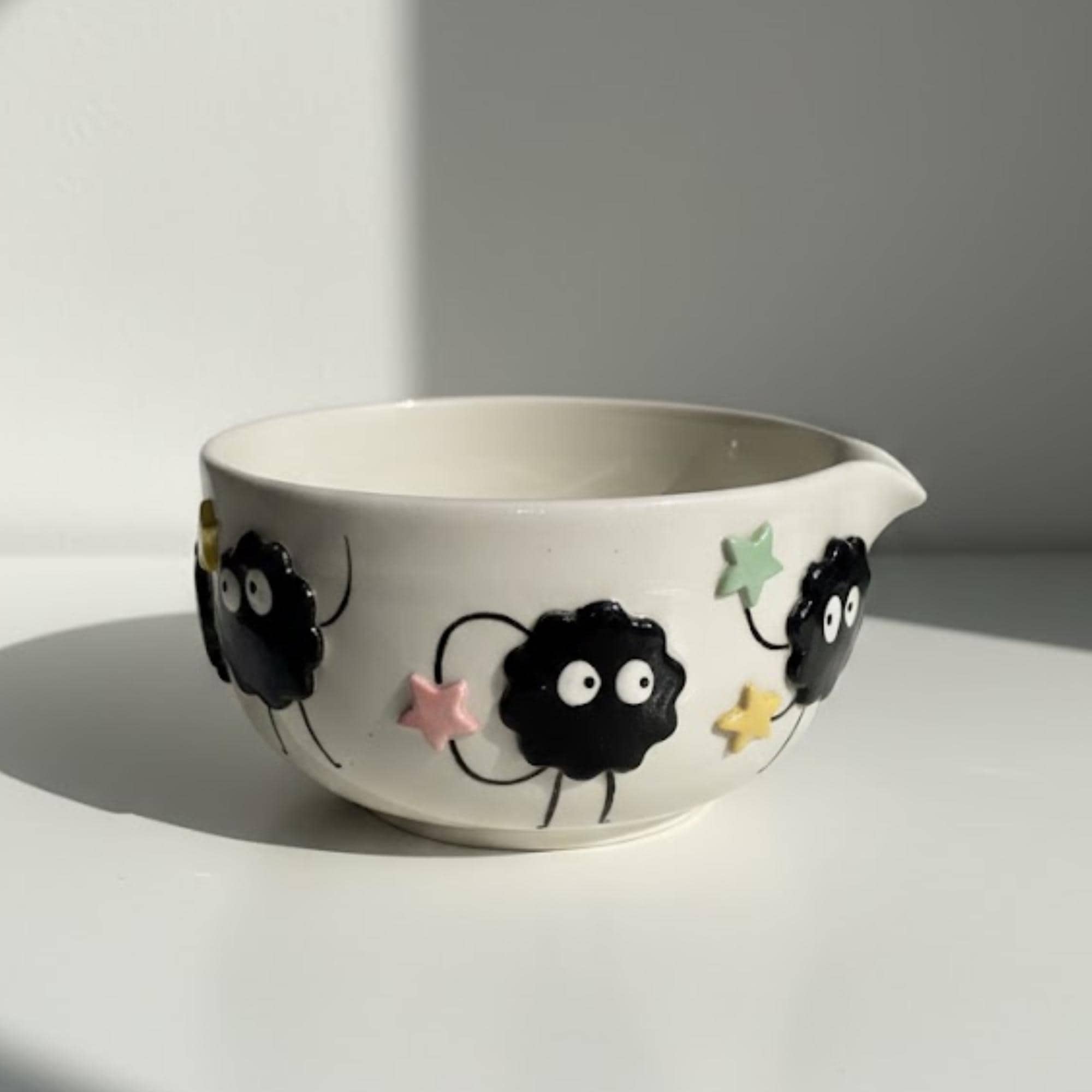 Handmade Soot Sprite Ceramic Matcha Set - Personalized Spouted Chawan ...