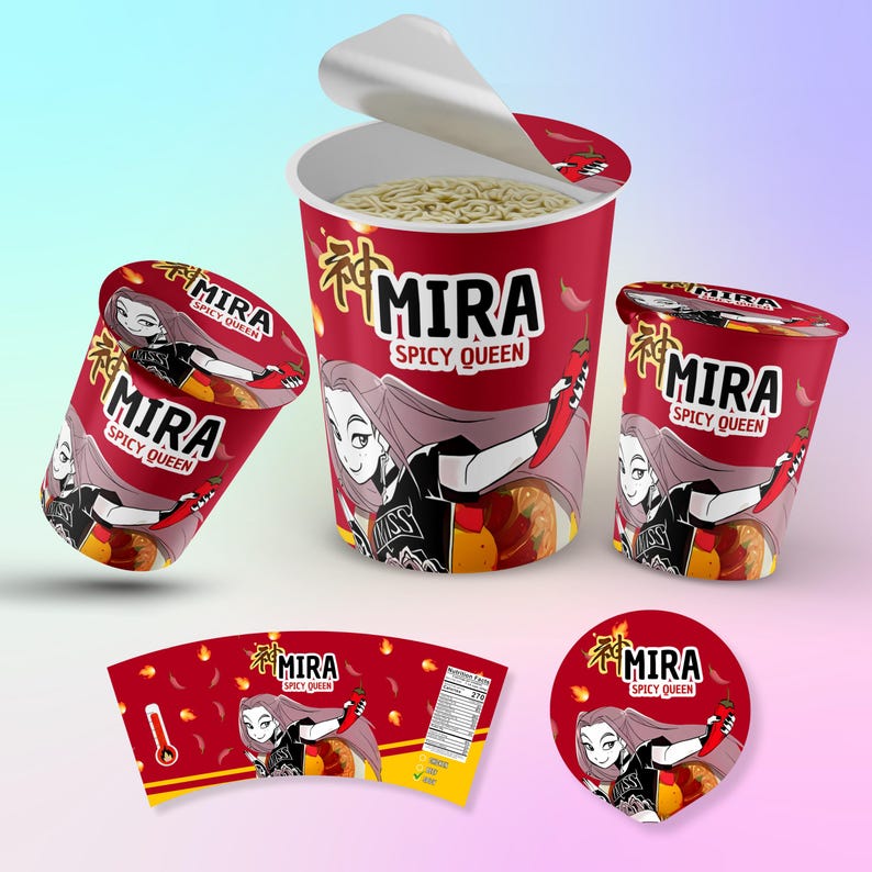 Kpop Anime Ramen Labels, Cosplay Party Favors (digital Download) - Etsy