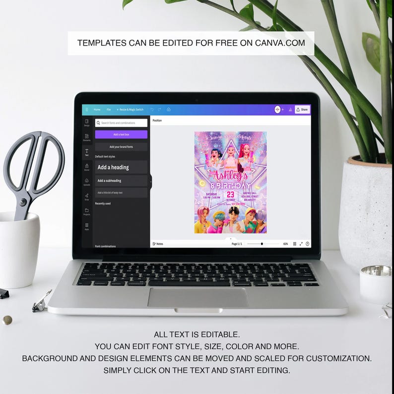 Editable KPOP Demon Hunters Invitation, KPOP Invitation, KPOP Birthday ...