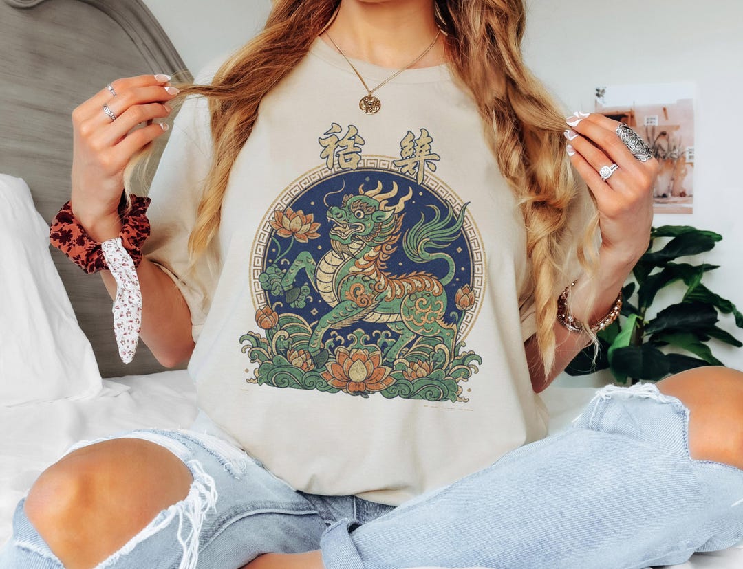 Kirin Qilin Shirt, Chinese Mythology Asian Sweatshirt, Aesthetic ...