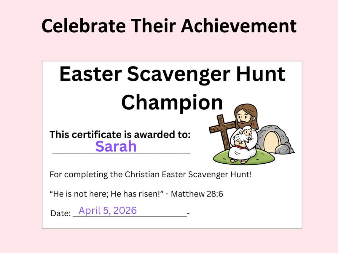 Christian Easter Scavenger Hunt for Kids | Resurrection Story Activity ...