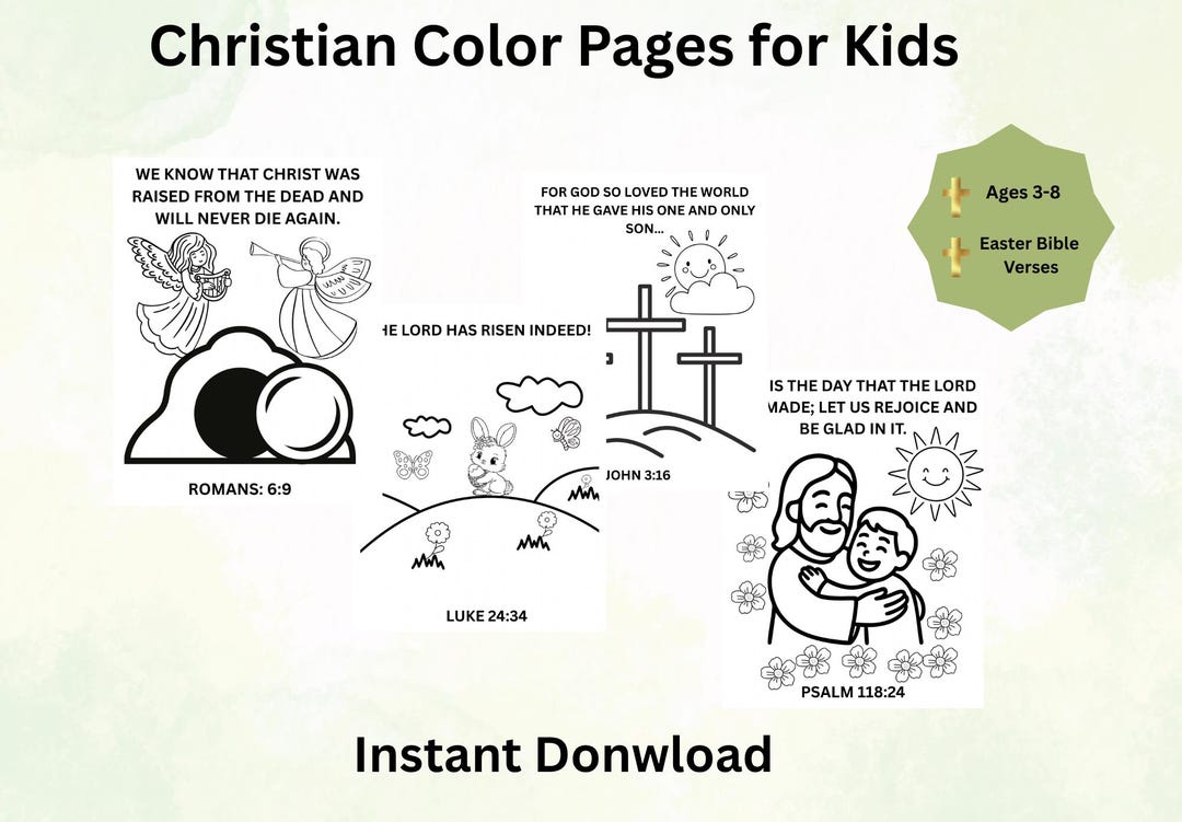 Christian Easter Coloring Pages, Bible Verse Printable Activity ...