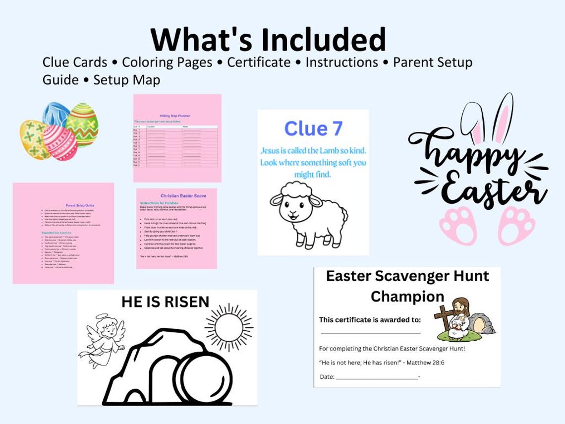 Christian Easter Scavenger Hunt for Kids | Resurrection Story Activity ...