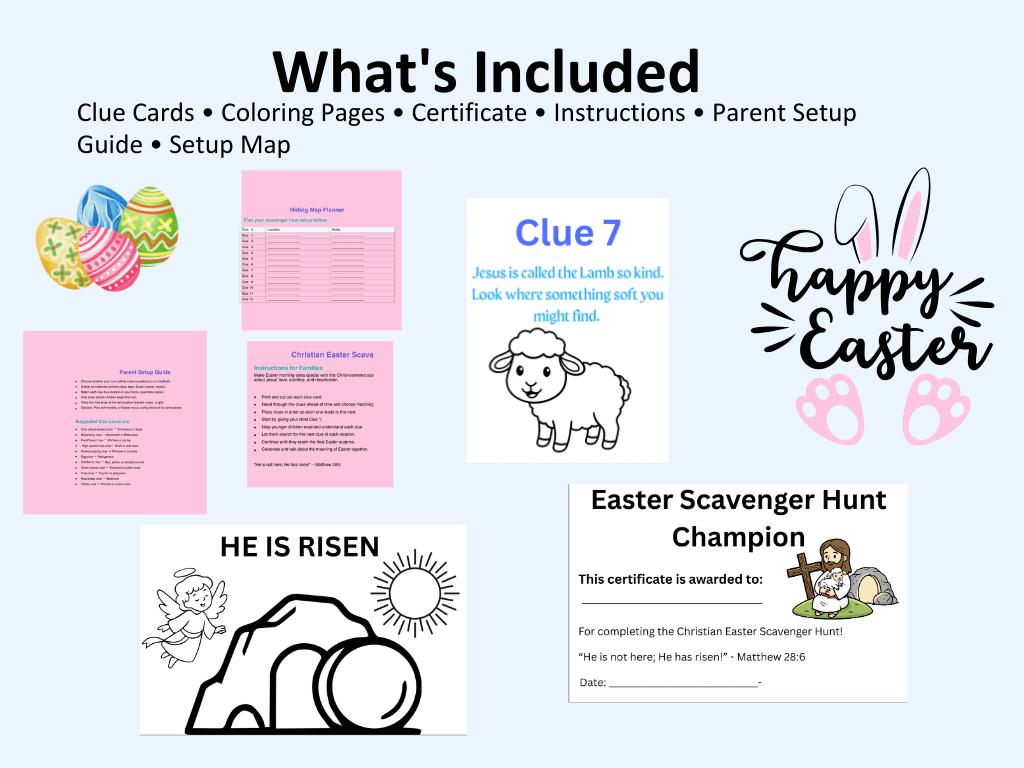 Christian Easter Scavenger Hunt for Kids | Resurrection Story Activity ...