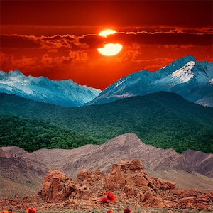 Landscape Collage Artwork Dreamscape Trees Digital Art Collage Art ...